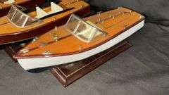 1940s Classic Runabout Model Boat, Wood, Display Stand - McLaughlin ...