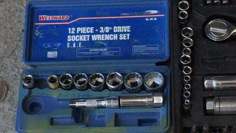 Westward 12 Piece 3/8" Drive Socket Wrench Set with Case, not complete - McLaughlin Auctioneers ...