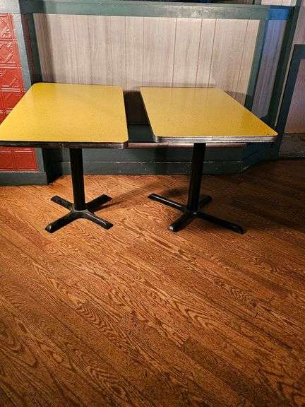 Yellow Laminated Rectangular Dining Tables, Pedestal Base - McLaughlin ...