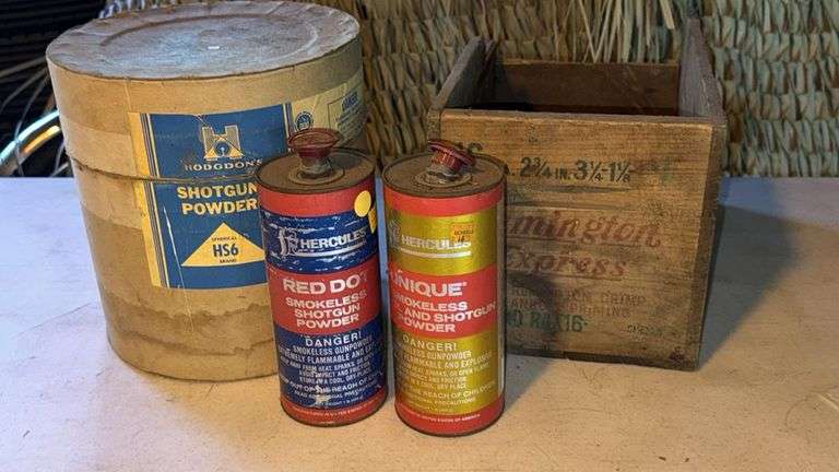 Hodgdon's HS6, Hercules Red Dot & Unique Powder, Remington 16ga Crate ...
