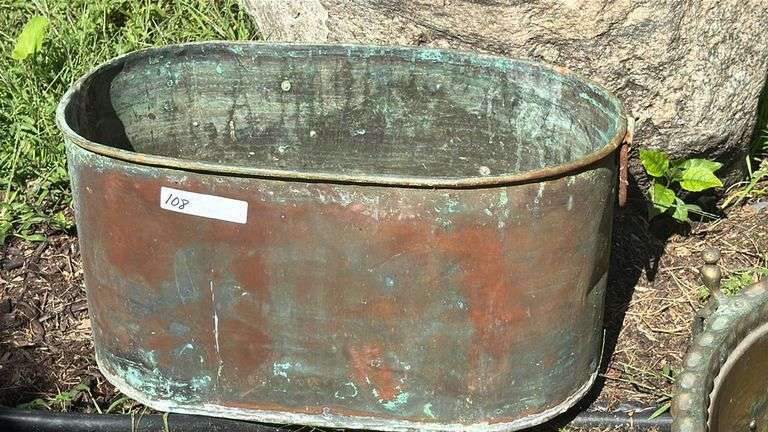 Vintage Copper Wash Tub, Oval Shape with Patina, Early-Mid 20th Century ...