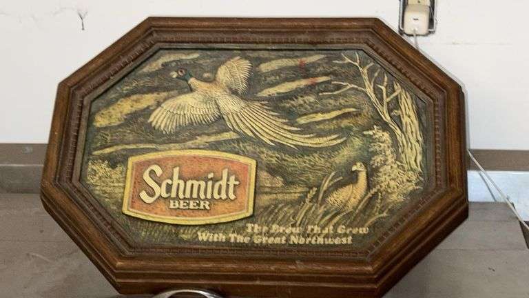 Schmidt Beer Wall Plastic Decoration Sign, Pheasant Nature Scene ...