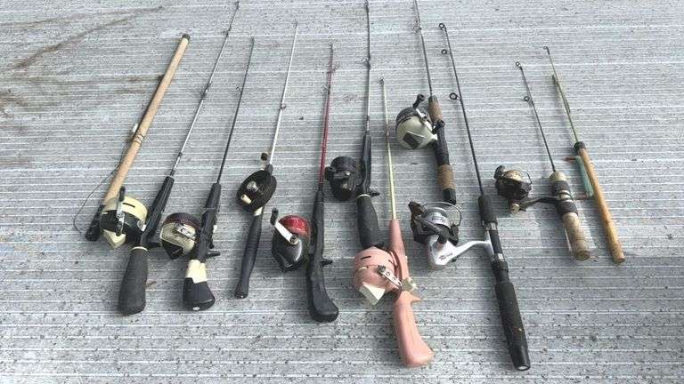 Zebco & Shakespeare Spincast/Spinning Rods with Reels, Assorted Models ...