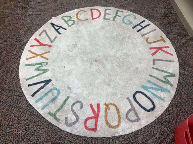 56-Inch Round Alphabet Educational Rug, Multicolor Letters - McLaughlin ...
