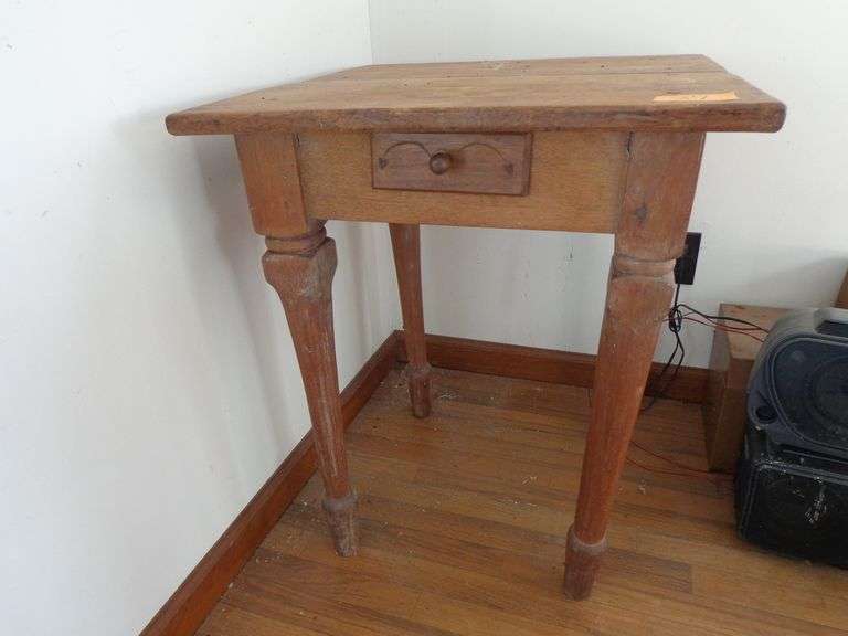 Small wooden table, Koss portable stereo/radio,cassette player ...