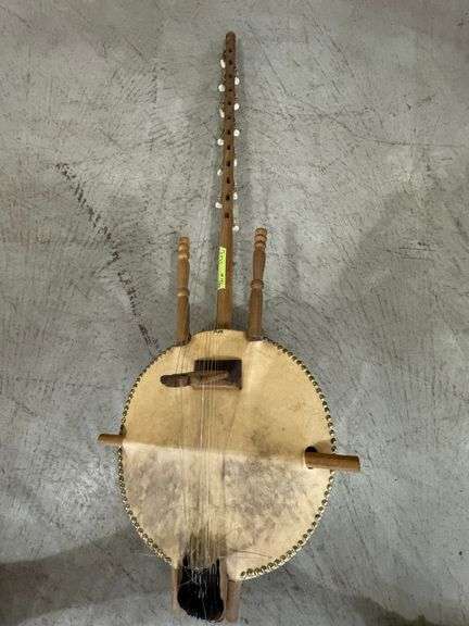 201 - 46 Lora, a string instrument from Ghana Africa. A lute-harp with ...
