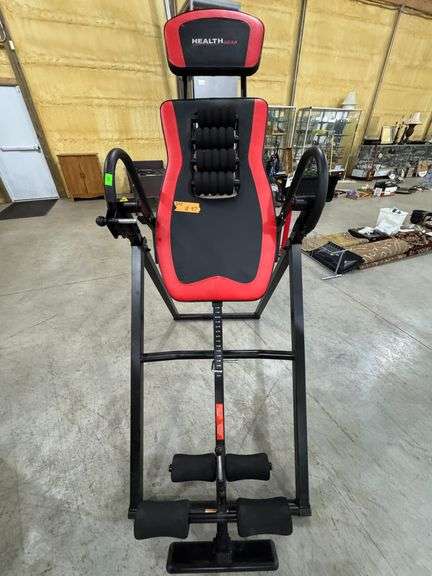 Health Gear Inversion table with back rollers. 26" wide x 65" tall x 52 ...