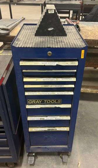 Gray Tools 8 drawer tool chest 15"W x 41.5"H, with assorted tools ...