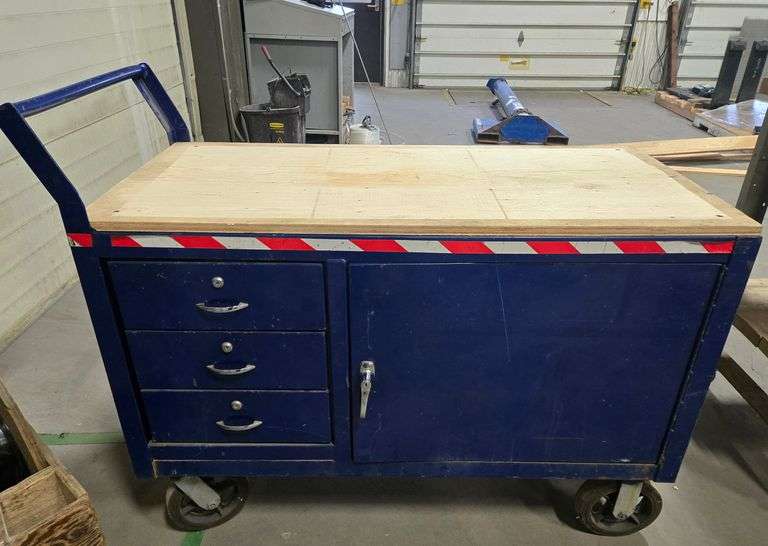 48"L X 24" X 33"H Industrial Work Cart on Wheels - Mariner Auction ...