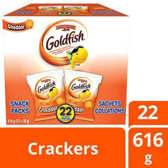 (BB:2025-JN-02) Goldfish Cheddar Crackers Snack 22 Snack Pack - Mariner ...
