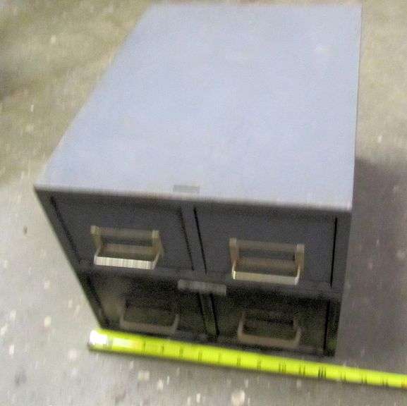 2 metal 2-drawer card file cabinets - Mark Van Hook, Auctioneer
