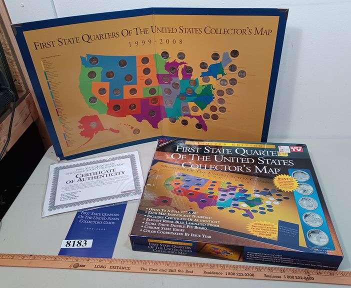 completed state quarter map with certificates in box - Mark Van Hook ...