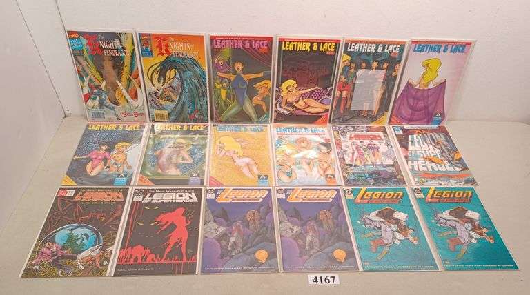 (18) comic books, including Leather & Lace, Legion of Super-Heroes, etc ...