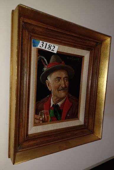 Framed artist signed M. Wysocki painting on board - Mark Van Hook, Auctioneer