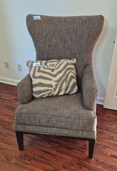 Haverty armchair with zebra stripe sides and back, accent pillow - Mark ...