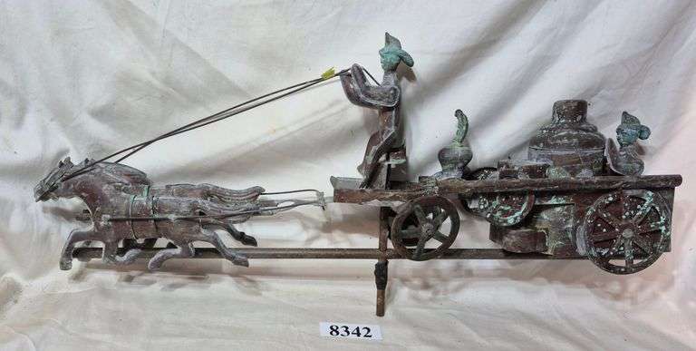 Copper fire engine and horses Weathervane topper - Mark Van Hook ...