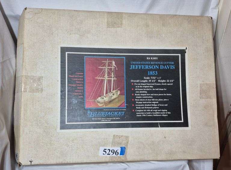 Blue Jacket ship Crafters Jefferson Davis 1853 United States Revenue ...