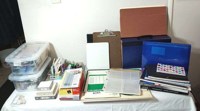 Office supplies in large tote and 2 shoe box totes - Mark Van Hook ...