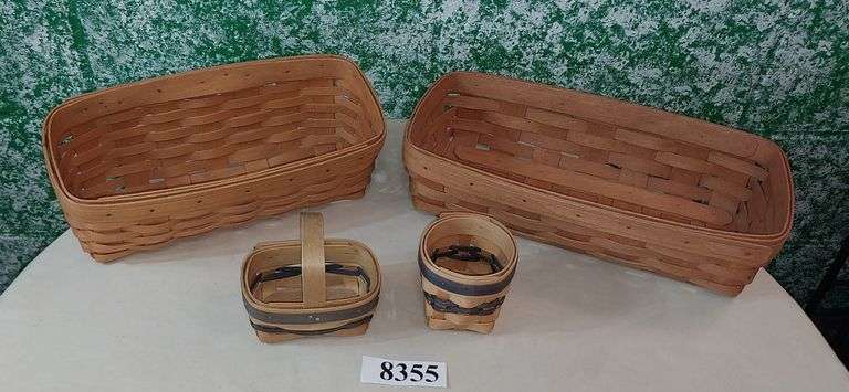 Longaberger bread basket and envelope basket, 2 mini Royce Craft ...