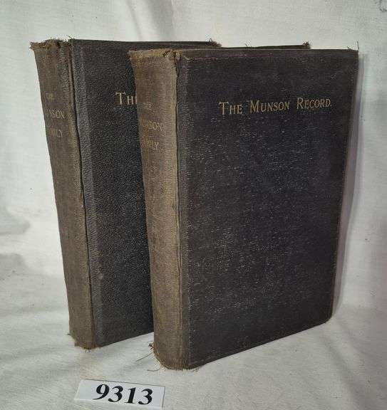 Two volume 1896 Munson Family Record - Mark Van Hook, Auctioneer