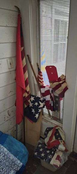 US and OSU flags and bunting, etc. - Mark Van Hook, Auctioneer
