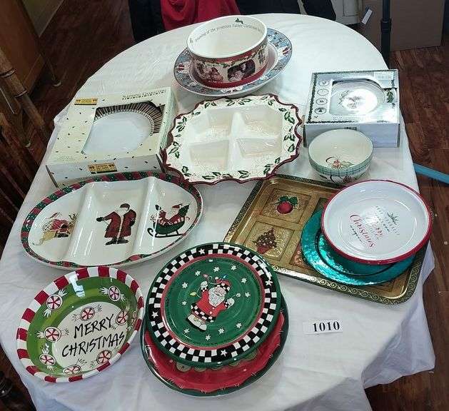 Christmas ceramic serving platters, bowls, plates, dinner and dessert ...
