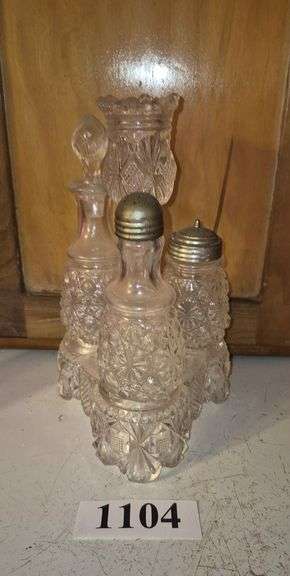 Patterned glass Victorian Caster set / candleholder - Mark Van Hook ...