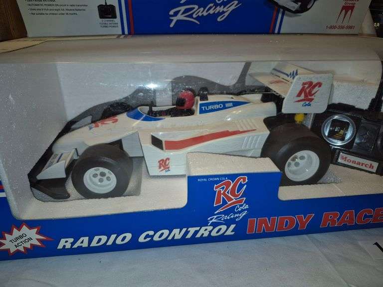 Radio-controlled RC Cola Indy racer car in box - Mark Van Hook, Auctioneer