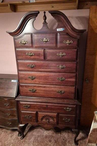 American Drew Highboy chest on chest - Mark Van Hook, Auctioneer