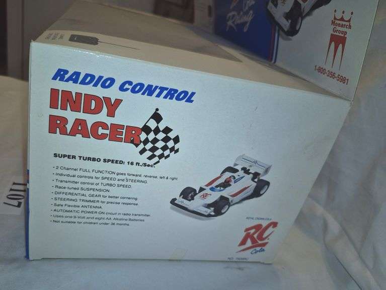 Radio-controlled RC Cola Indy racer car in box - Mark Van Hook, Auctioneer