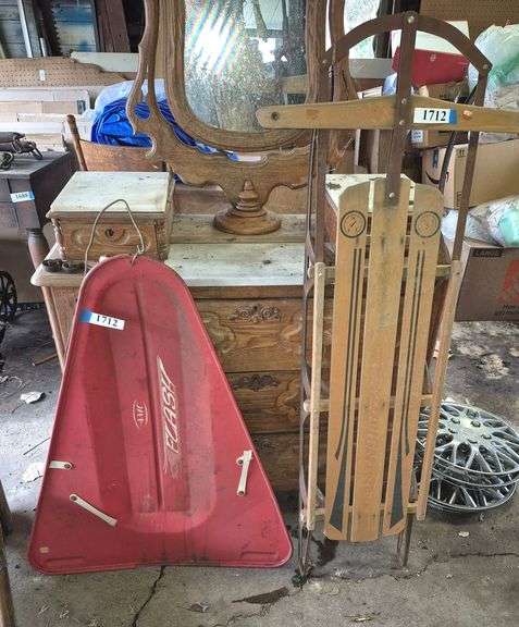Two vintage sleds including AMC flash metal sled - Mark Van Hook ...