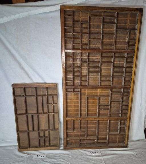 Two hanging printers trays - Mark Van Hook, Auctioneer