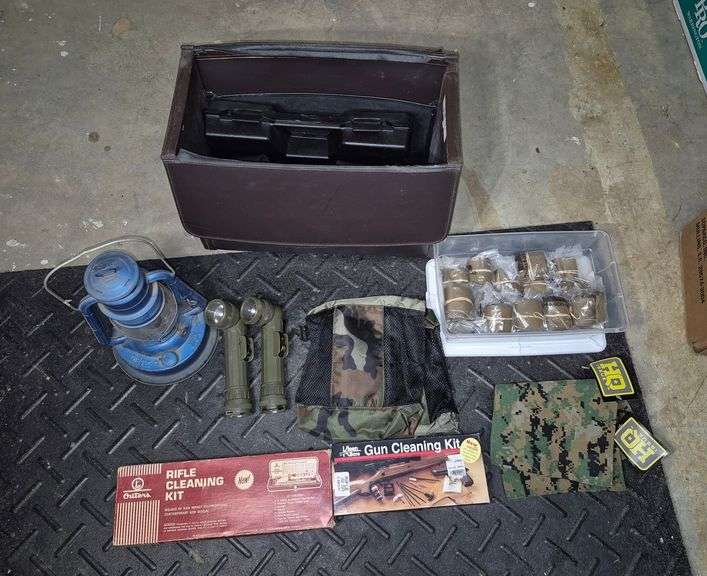 Handgun cases, military flashlights, Dietz lantern, camouflage bags ...
