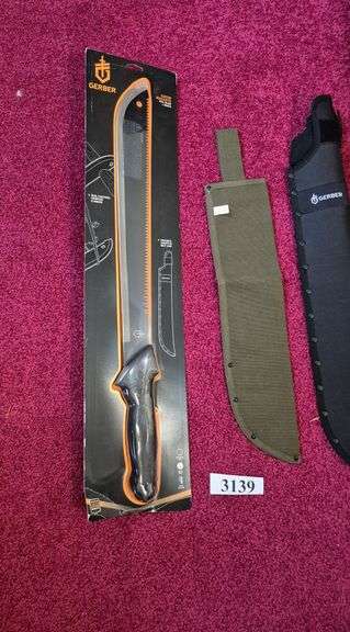 Gerber dual blade Gator machete with sheath in packaging, two machete ...