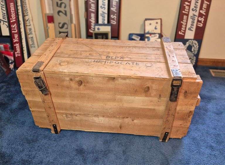 Wood crate - Mark Van Hook, Auctioneer