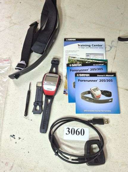 Garmin Forerunner 205 with charger software and heart rate monitor ...