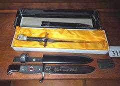 Stainless steel dagger with sheath, reproduction German World War II ...