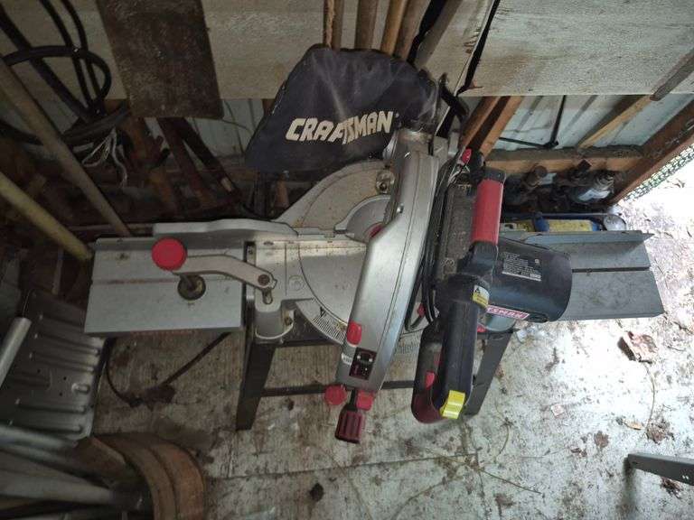 Craftsman miter saw with stand, - Mark Van Hook, Auctioneer