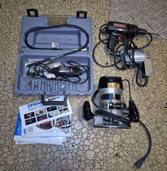 Dremel rotary tool with flexible shaft and attachments, Craftsman ...