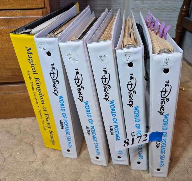 6 Disney stamp albums - Mark Van Hook, Auctioneer