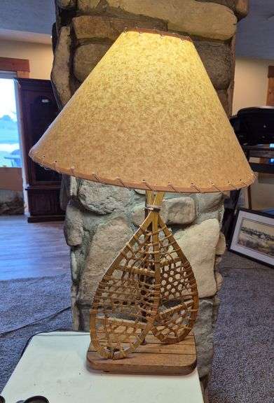 Snowshoe lamp - Mark Van Hook, Auctioneer