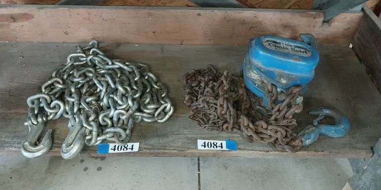 1 ton chain hoist, heavy duty chain - Mark Van Hook, Auctioneer