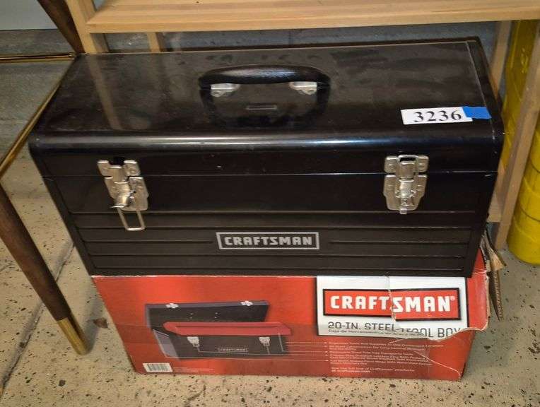 Craftsman 20-in steel tool box, missing tray - Mark Van Hook, Auctioneer