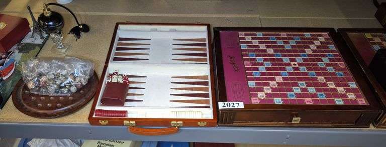 Deluxe Scrabble set, backgammon set, Chinese checkers set with stone ...