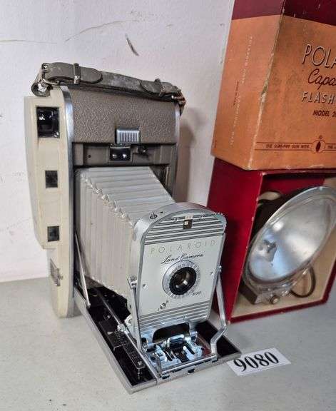 Polaroid model 800 folding camera and 210 flash gun - Mark Van Hook ...
