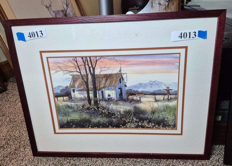 Artist signed framed limited edition print - Mark Van Hook, Auctioneer