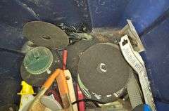 Grinding wheel, angle grinder blades, C clamps, zip ties, switches and ...