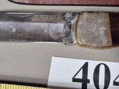 Buck and Guidesman lockblade knives in sheaths, Ben Lee turkey call ...