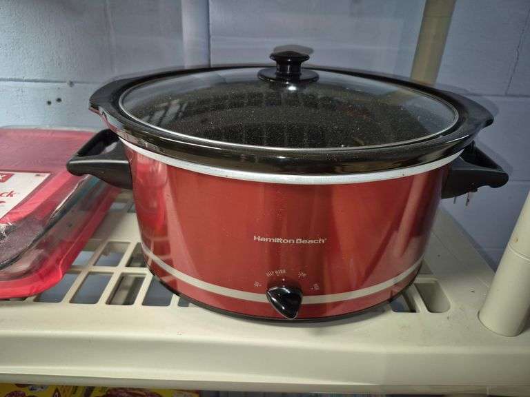 Hamilton Beach crock pot, pans, griddle, glass baking dishes, food ...