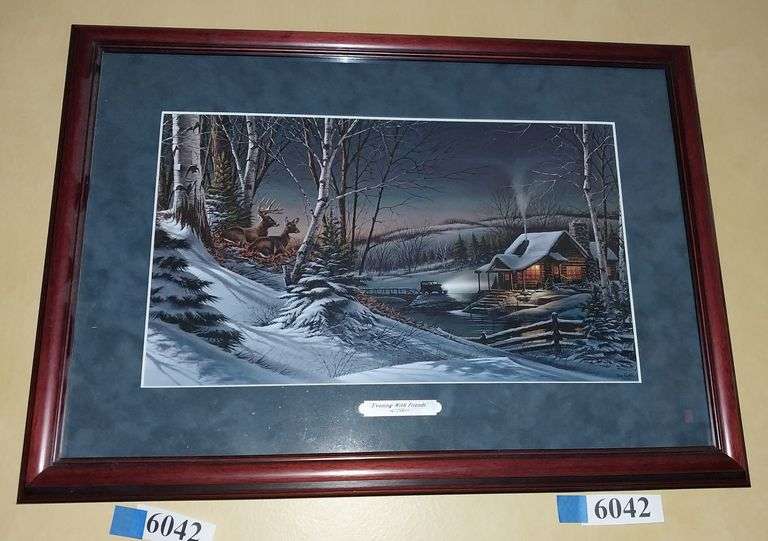 Terry Redlin print "Evening With Friends" - Mark Van Hook, Auctioneer